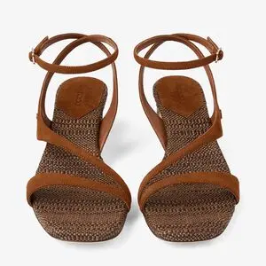 JIMMY CHOO Faye 45 Suede And Raffia Sandals