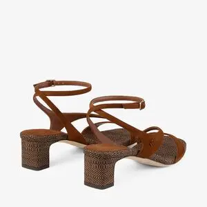 JIMMY CHOO Faye 45 Suede And Raffia Sandals