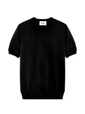Alpha Studio Short-sleeved Knitted T-shirt - Black