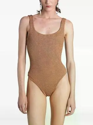 Hunza G Crinkle-effect Swimsuit - Neutrals