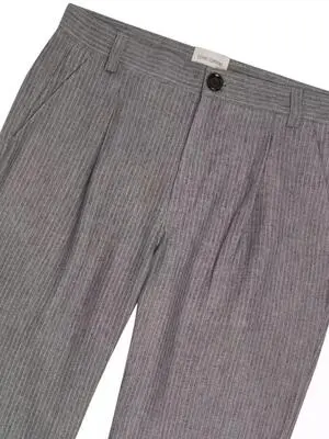 Oliver Peoples Wilkins Pleated Pinstripe Trousers - Grey