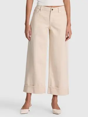 Alice + Olivia Clayton Cuffed Jean - Natural