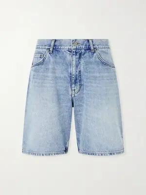 Nn07 Otis Straight-leg Organic Denim Shorts - Blue