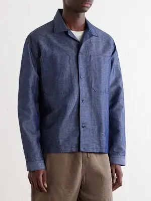Nn07 Rob Cotton And Linen-blend Chambray Shirt