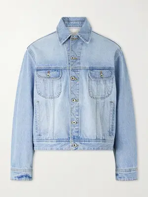 Studio Nicholson Cropped Denim Jacket - Blue