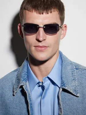 Dita Trysim.75 Square-frame -tone Titanium Sunglasses