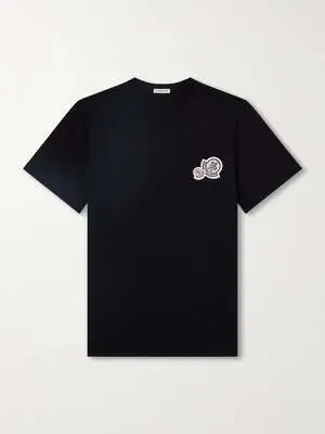 Moncler Logo-appliquéd Cotton-jersey T-shirt - Black