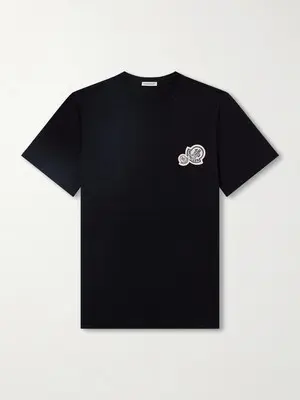 Moncler Logo-appliquéd Cotton-jersey T-shirt - Black