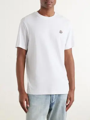 Moncler Pack Of Three Logo-appliquéd Cotton-jersey T-shirt - Multi