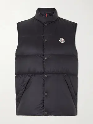 Moncler Logo-appliquéd Quilted Shell Down Gilet - Black