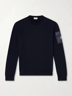 Moncler Virgin Wool Crewneck Sweater - Blue