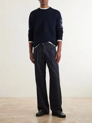 Moncler Virgin Wool Crewneck Sweater - Blue