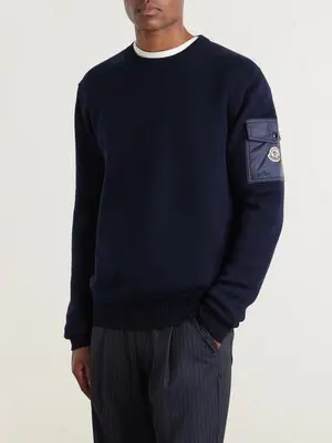 Moncler Virgin Wool Crewneck Sweater - Blue