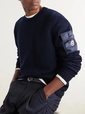 Moncler Virgin Wool Crewneck Sweater - Blue