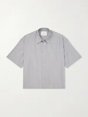 Studio Nicholson Sanko Striped Cotton-poplin Shirt - Gray