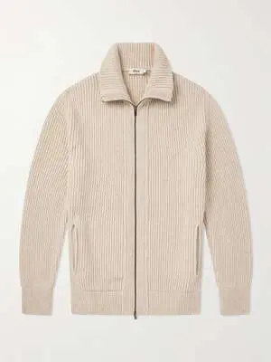 Altea Ribbed Virgin Wool Cardigan - Beige