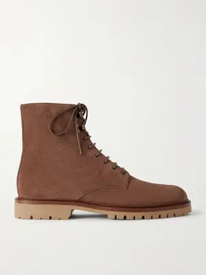 Brunello Cucinelli Suede Lace-up Boots - Brown