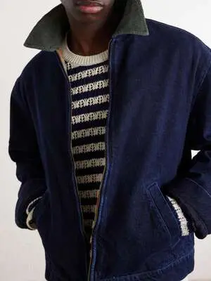 Aimé Leon Dore Corduroy-trimmed Denim Jacket