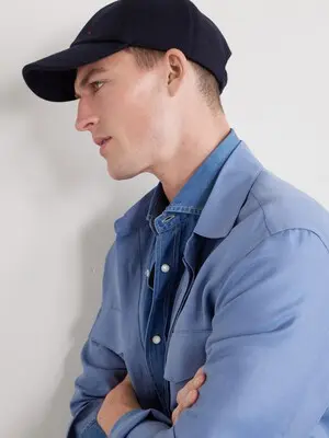 Kiton Logo-embroidered Cashmere Baseball Cap - Blue