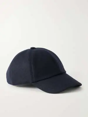 Kiton Logo-embroidered Cashmere Cap - Navy