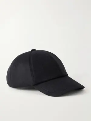 Kiton Cashmere Baseball Cap With Logo Embroidery - Black