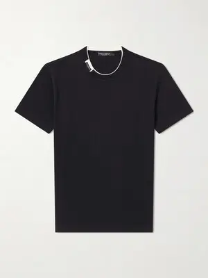 Dolce & Gabbana Logo-appliquéd Cotton-jersey T-shirt