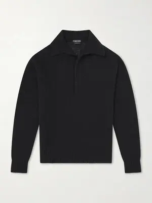 TOM FORD Cashmere And Silk-blend Polo Sweater - Black
