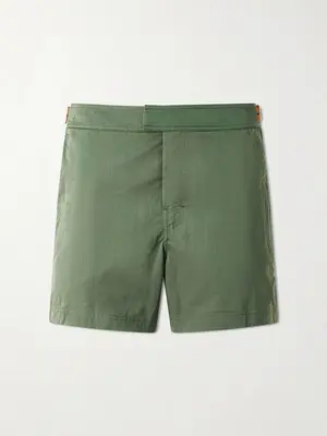 Zegna Rio Straight-leg Mid-length Swim Shorts - Green