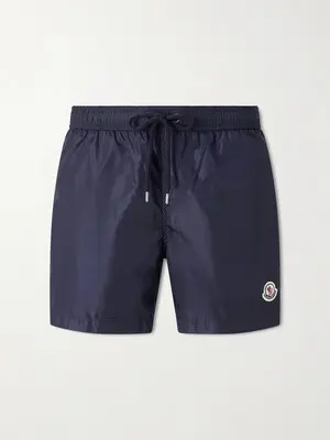 Moncler Straight-leg Mid-length Swim Shorts - Blue