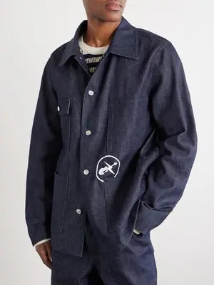 A.p.c. Fragment Printed Denim Jacket