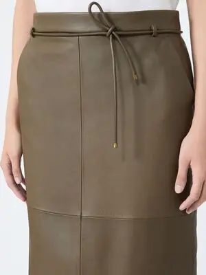 Max Mara Natural Nappa Leather Pencil Skirt