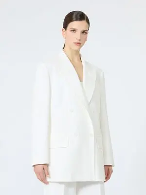 Max Mara Olimpia Piqué Jersey Jacket - White
