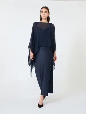 Max Mara Silk Georgette Cropped Cape