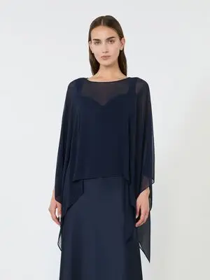 Max Mara Silk Georgette Cropped Cape