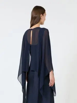 Max Mara Silk Georgette Cropped Cape