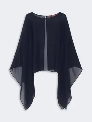 Max Mara Silk Georgette Cropped Cape
