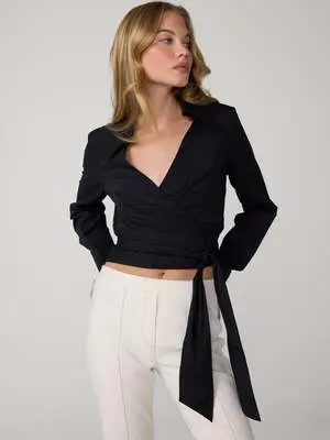 Diane Von Furstenberg Perfect Wrap Top - Black