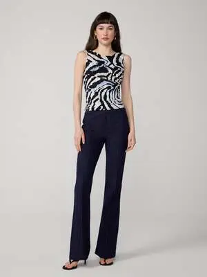 Diane Von Furstenberg Athena Top - Giant Zebra Id Mist