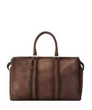 Officine Creative Quentin 009 Suede Weekend Bag - Brown