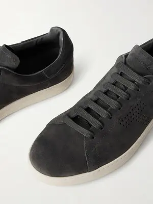 TOM FORD Warwick Perforated Suede Sneakers