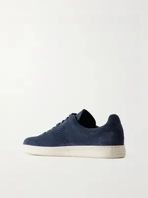 TOM FORD Warwick Perforated Suede Sneakers - Blue