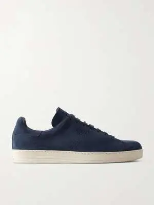 TOM FORD Warwick Perforated Suede Sneakers - Navy