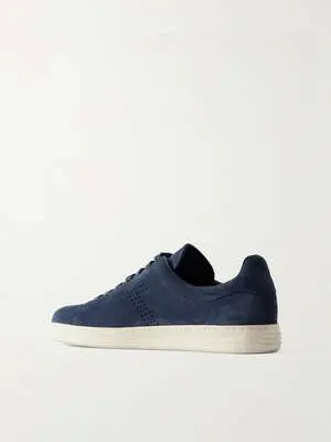 TOM FORD Warwick Perforated Suede Sneakers - Navy