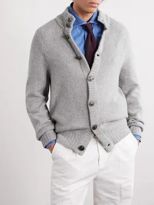 Brunello Cucinelli Virgin Wool, Silk And Cotton-blend Cardigan