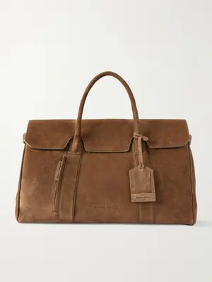 Officine Creative Bostonian 001 Suede Weekend Bag - Brown