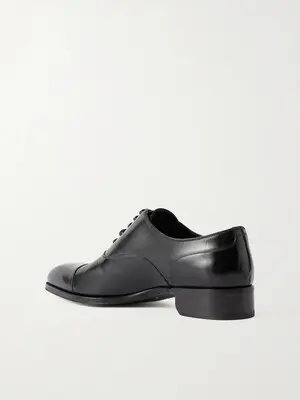 TOM FORD Elkan Burnished-leather Oxford Shoes