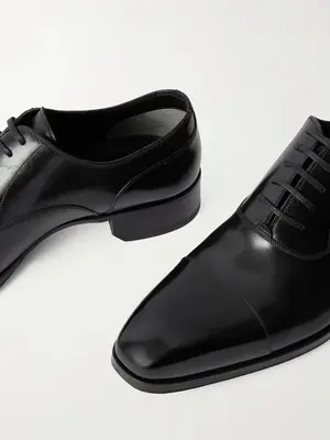 TOM FORD Elkan Burnished-leather Oxford Shoes