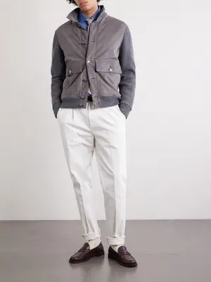 Brunello Cucinelli Suede And Knitted Cashmere Jacket