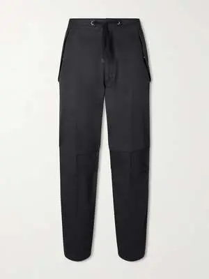 TOM FORD Straight-leg Cotton-twill Drawstring Trousers - Black