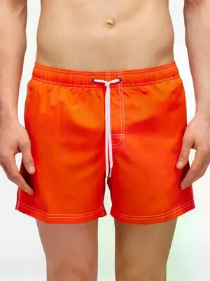Sundek Striped Swim Shorts With Logo Patch
